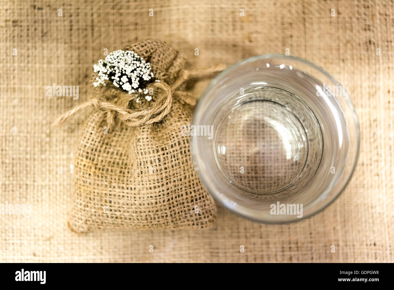 glass and wicker sack Stock Photo - Alamy