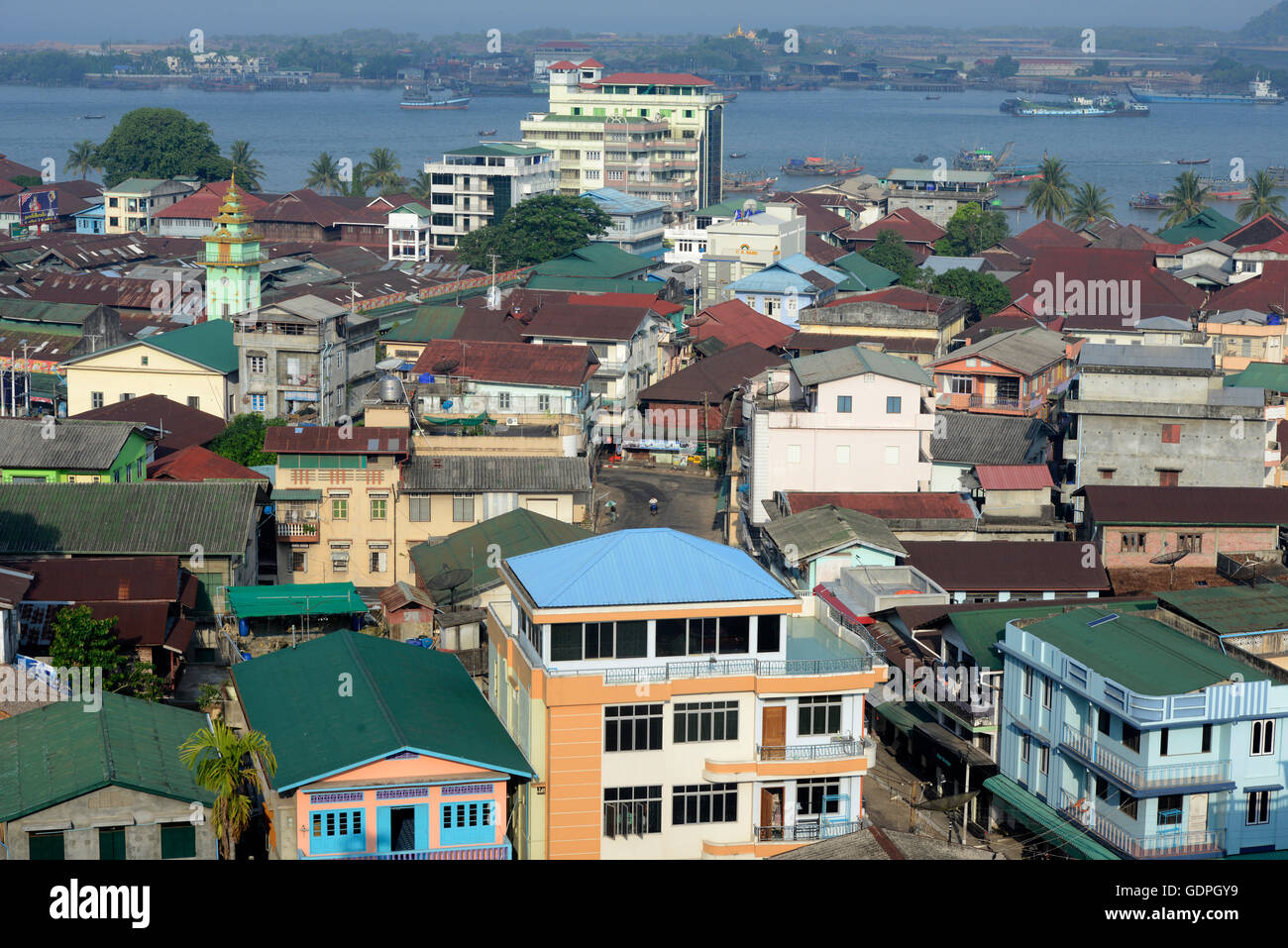 the city centre of Myeik in the south in Myanmar in Southeastasia Stock ...