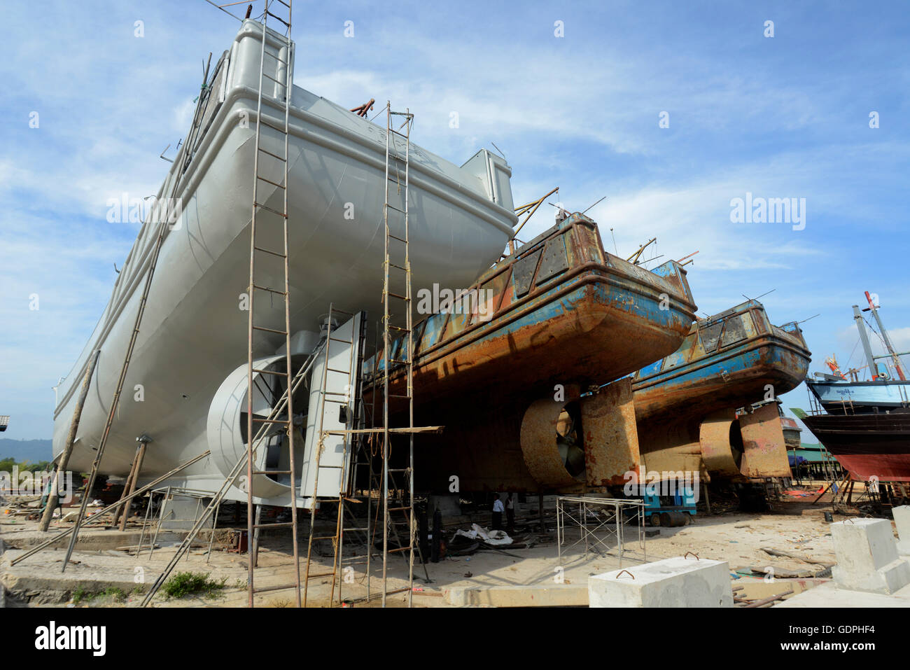 a Ship manufactur near the city of Myeik in the south in Myanmar in ...