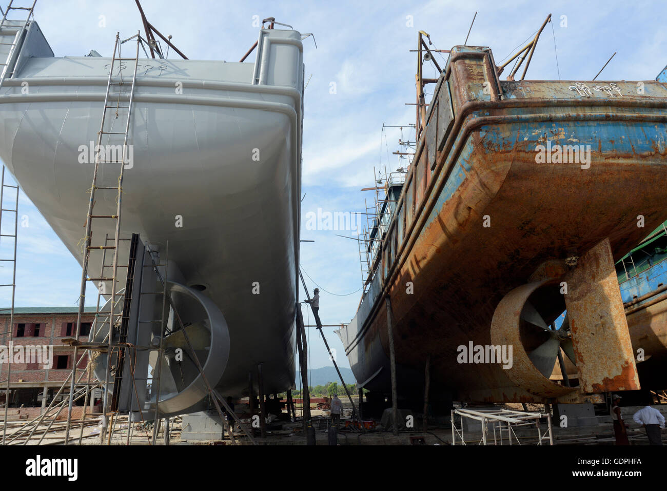 a Ship manufactur near the city of Myeik in the south in Myanmar in ...