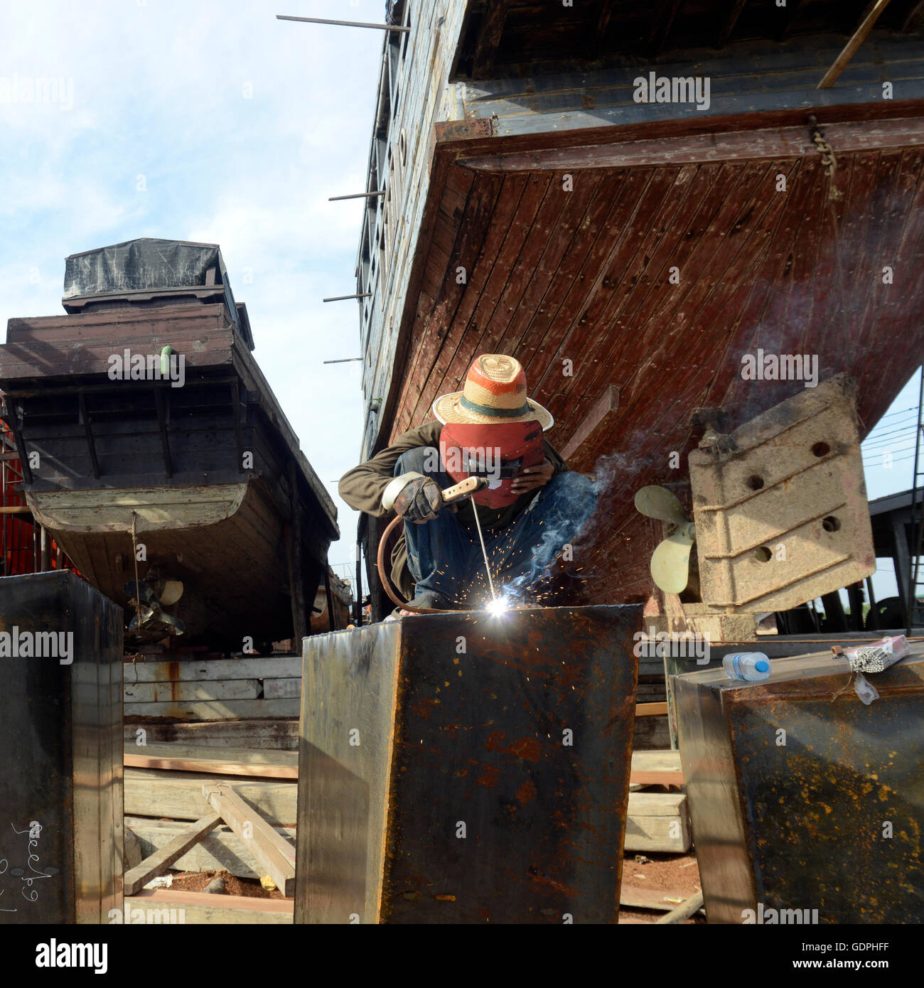 a Ship manufactur near the city of Myeik in the south in Myanmar in ...