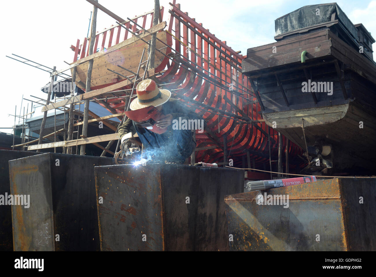 a Ship manufactur near the city of Myeik in the south in Myanmar in ...