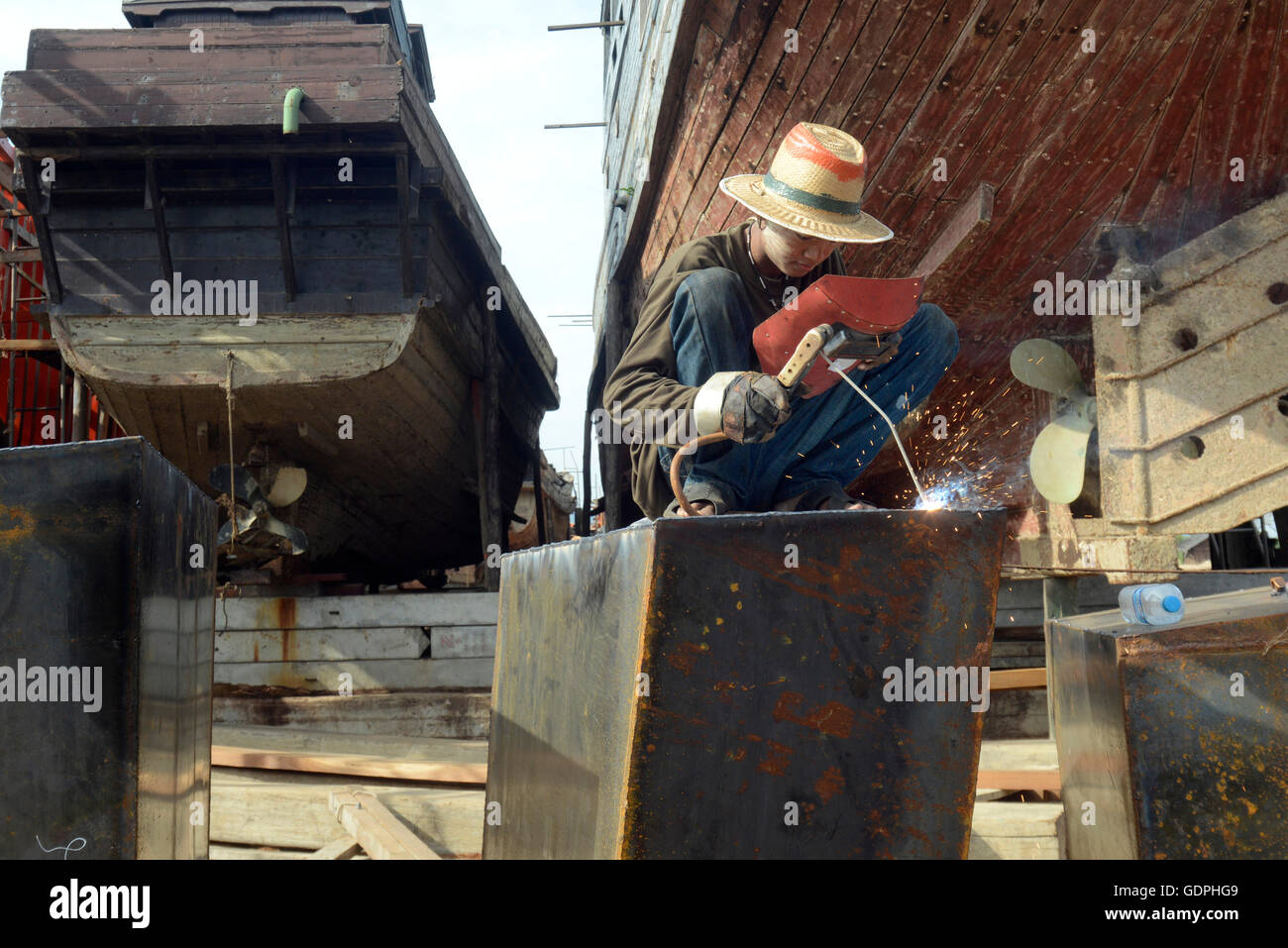 a Ship manufactur near the city of Myeik in the south in Myanmar in ...