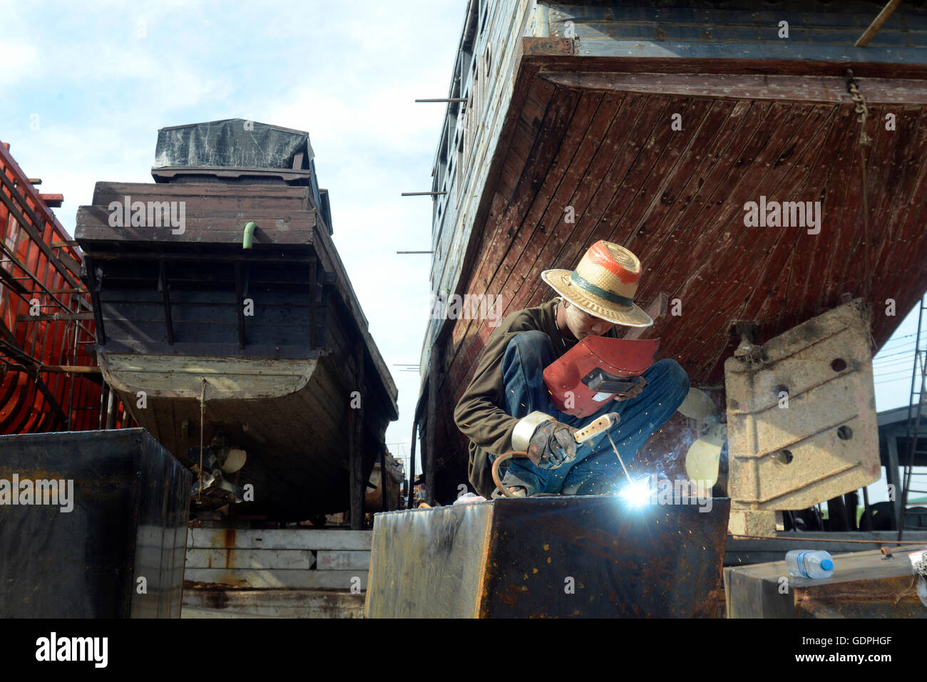 a Ship manufactur near the city of Myeik in the south in Myanmar in ...