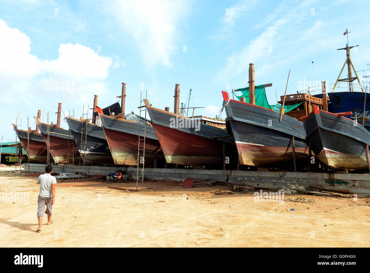 a Ship manufactur near the city of Myeik in the south in Myanmar in ...