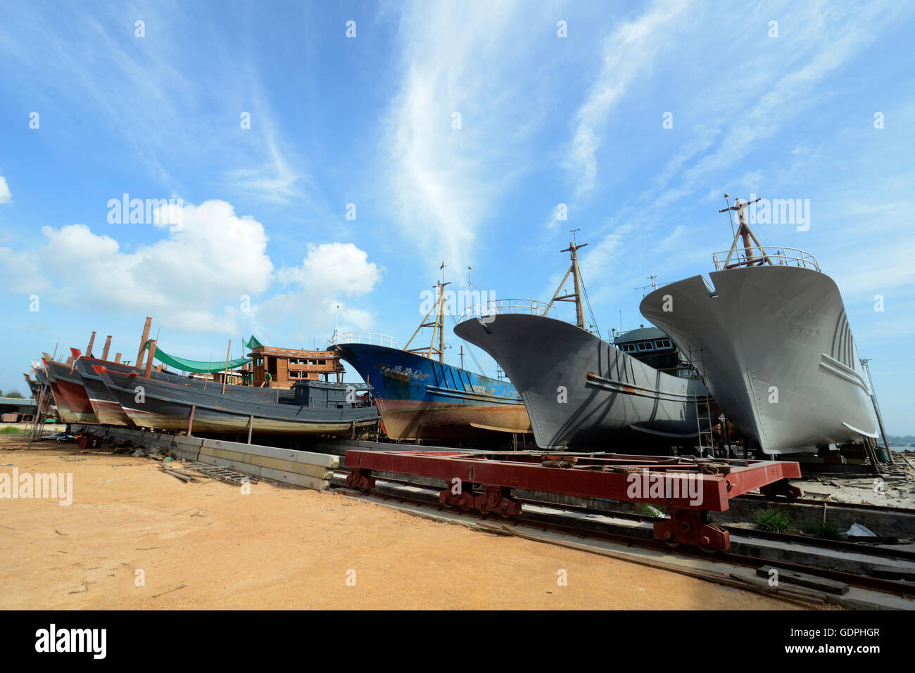 a Ship manufactur near the city of Myeik in the south in Myanmar in ...