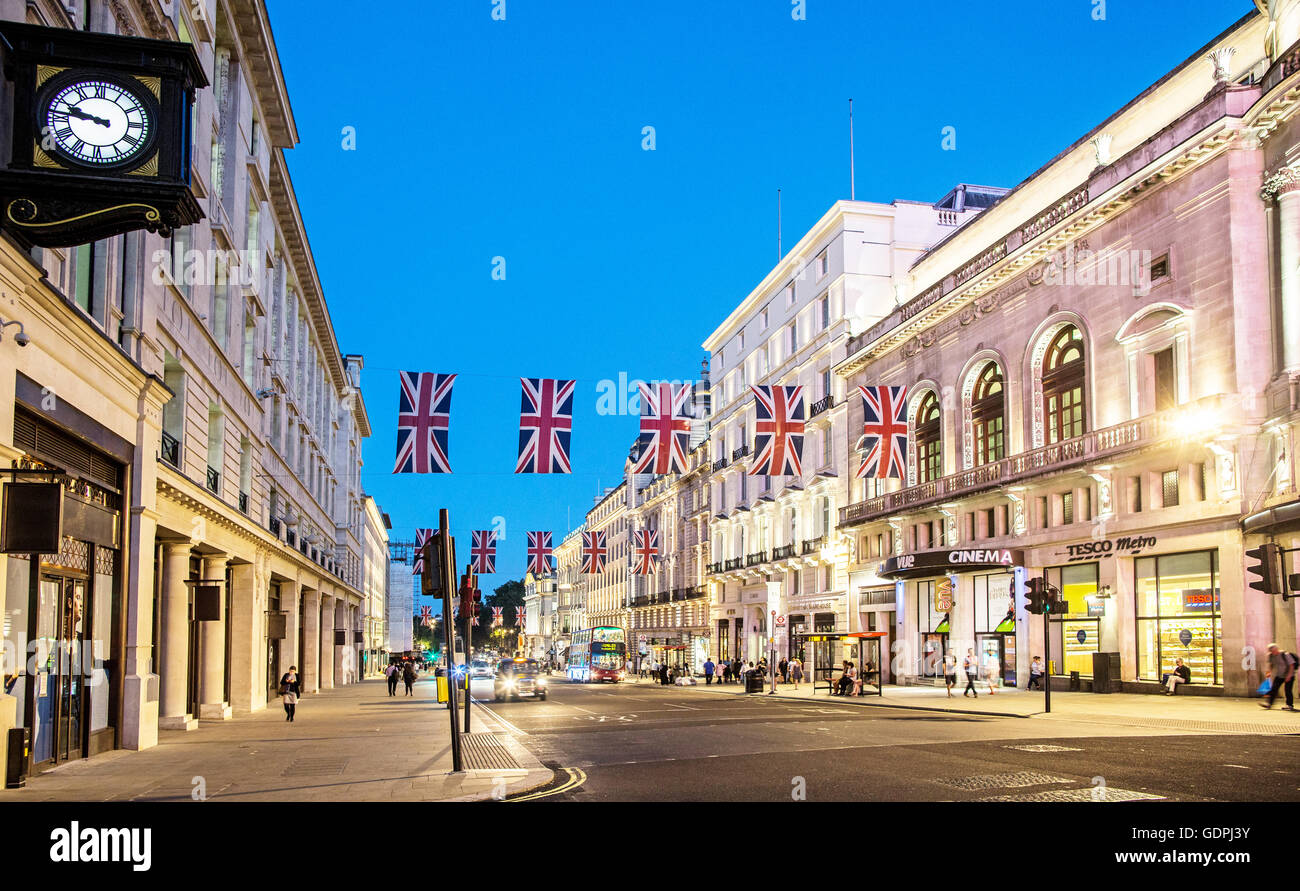 South Regent Street at Night London UK Stock Photo - Alamy