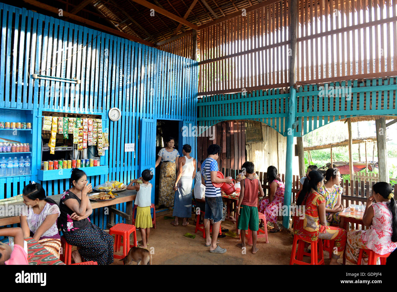 a restaurant and coffee shop in a village near the city of Myeik in the ...