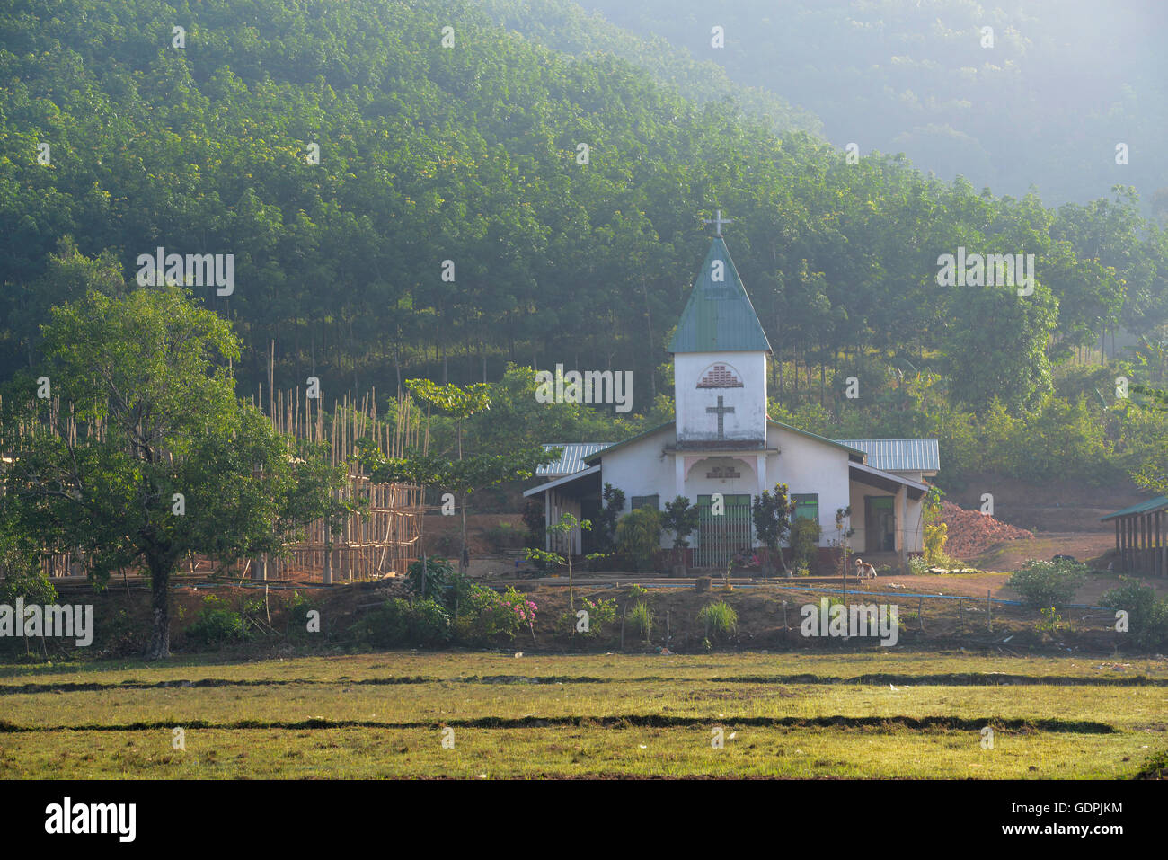 a church near the city of Myeik in the south in Myanmar in ...
