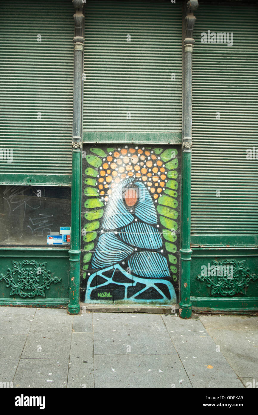 graffiti Art in Ribeira in the city centre of Porto in Porugal in ...