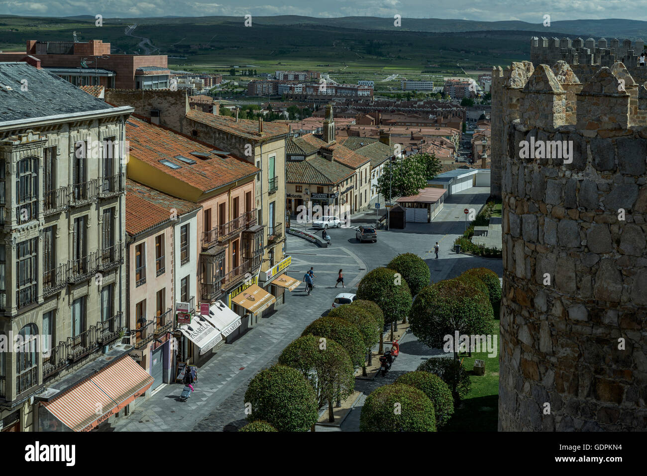 Old medieval city wall of Avila de los Caballeros, province of Castilla ...