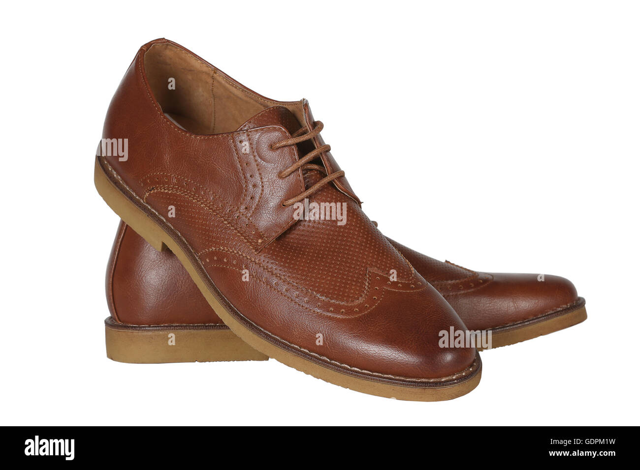 Brown leather shoes Stock Photo - Alamy
