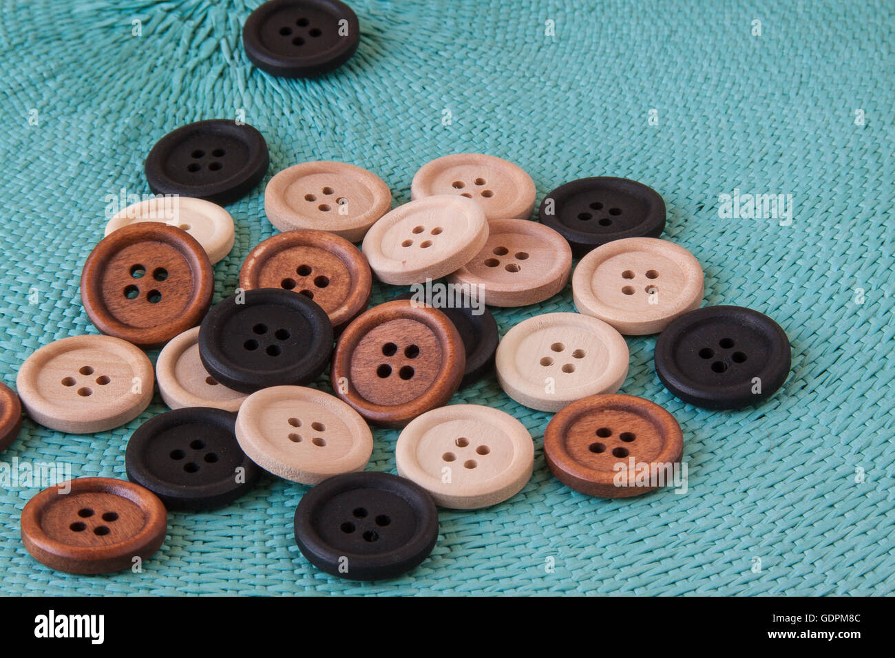 Wooden Craft Buttons Stock Photo - Alamy