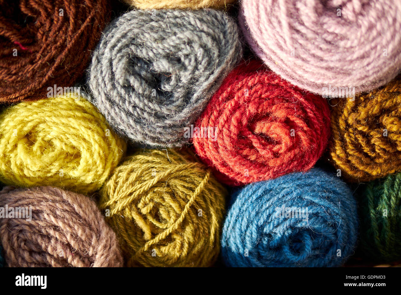 naturally dyed English sheep's wool. Plant dyed for earthy colour Stock ...