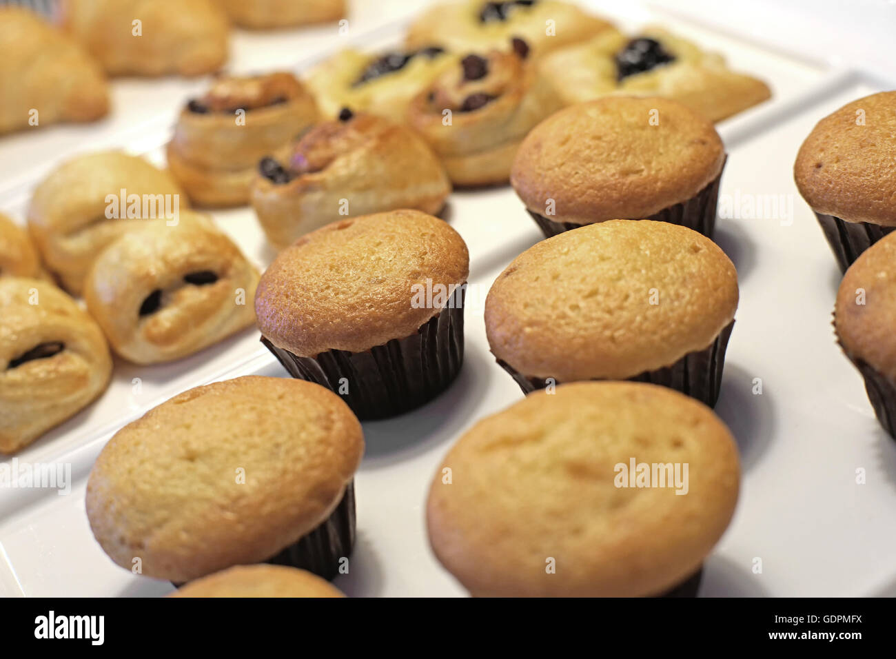 pile of delicious banana cake on buffet line Stock Photo - Alamy