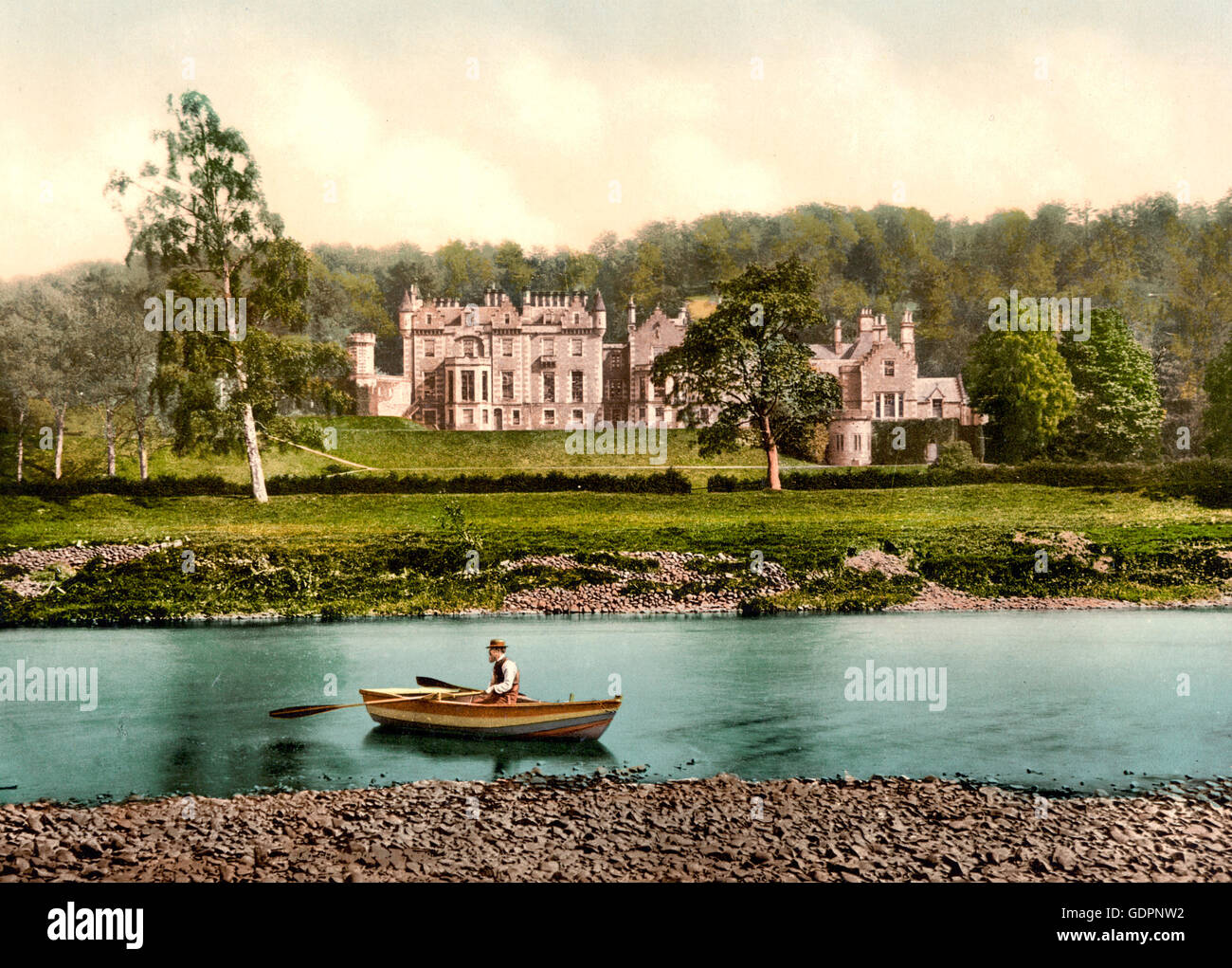 From the Tweed, Abbotsford, Scotland, circa 1900 Stock Photo - Alamy