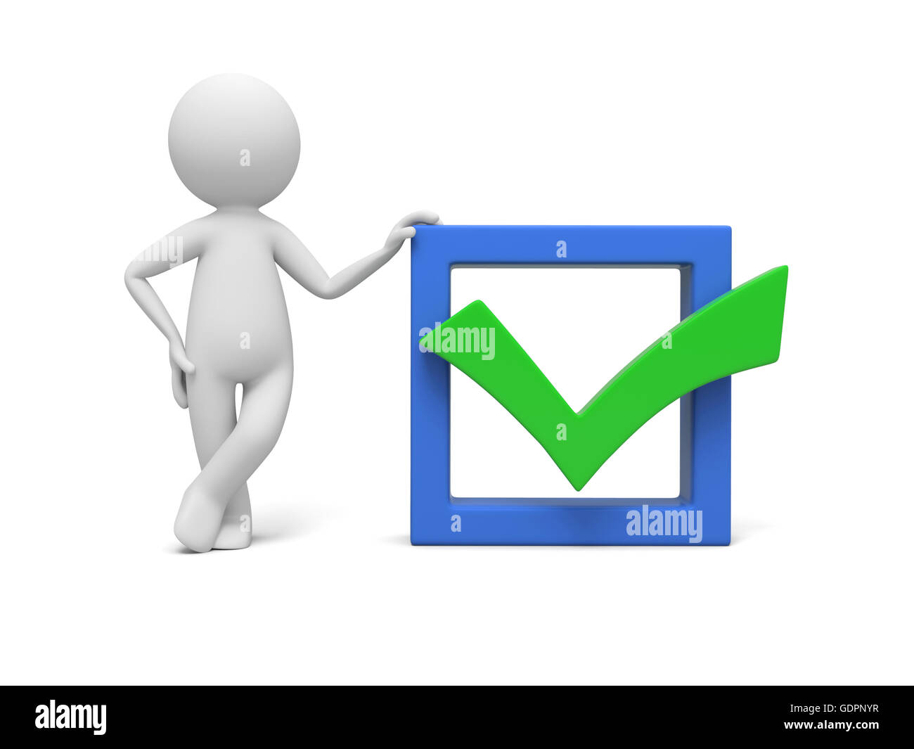 3d man standing check mark hi-res stock photography and images - Alamy