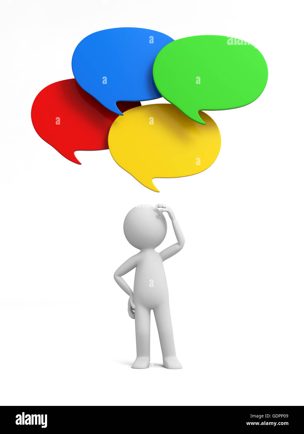 3d man thinking four hi-res stock photography and images - Alamy