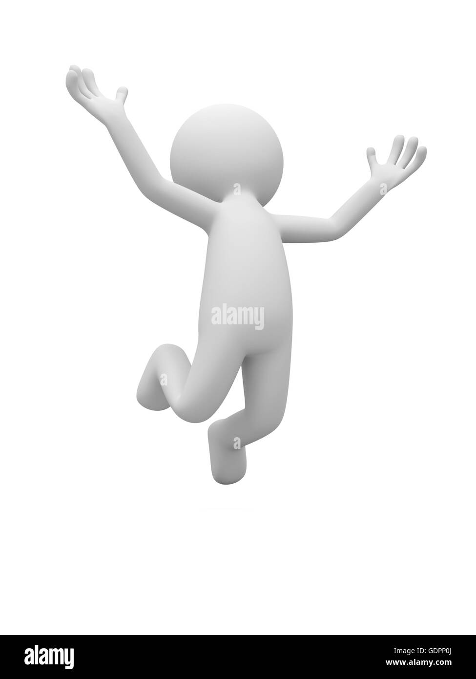 A 3d man character jumping on isolated white background Stock Photo - Alamy