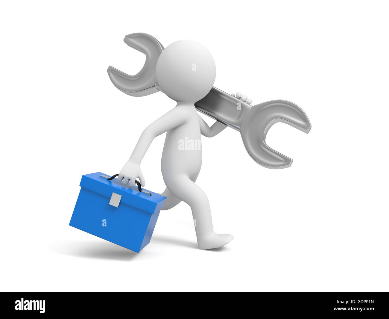 3d man engineer toolbox wrench hi-res stock photography and images - Alamy