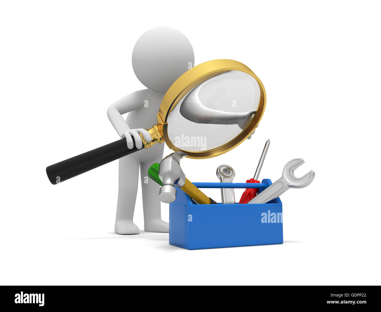 3d man with magnifying glass hi-res stock photography and images - Alamy