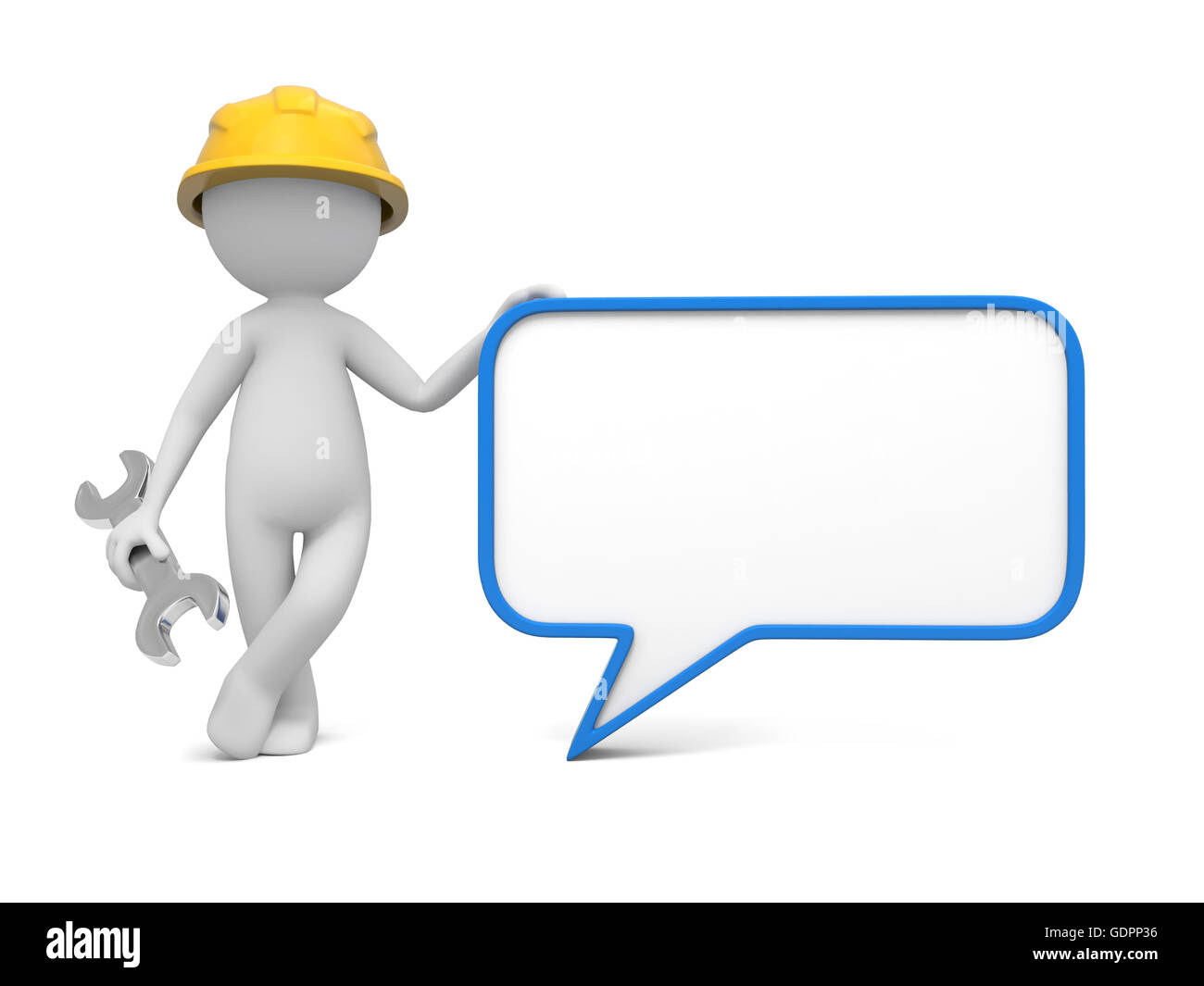 3d white people blank bubble hi-res stock photography and images - Alamy