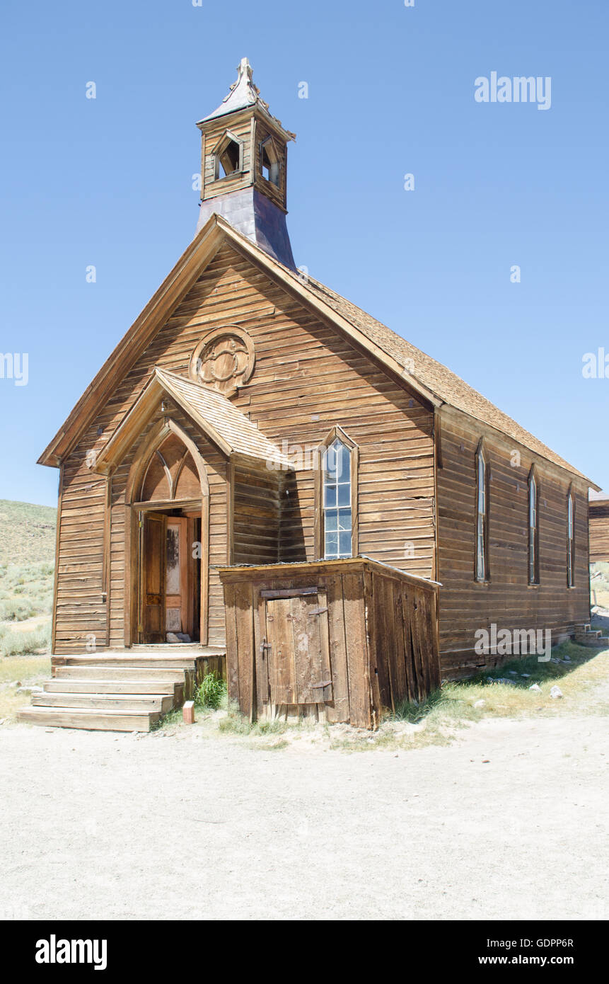 Original Methodist church, in Bodie, a ghost town in eastern California Stock Photo - Alamy