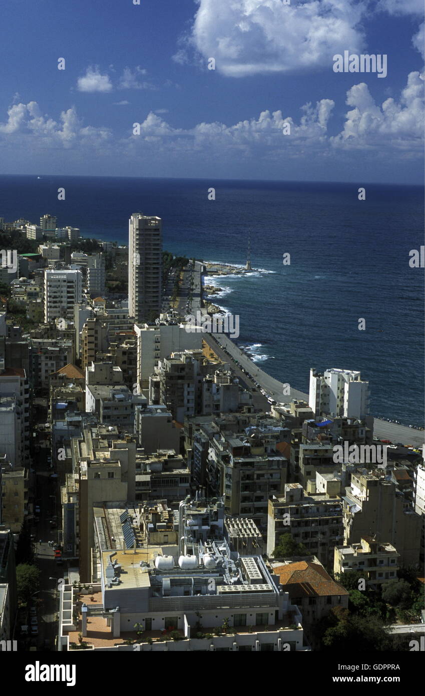 The city centre of Beirut on the coast in lebanon in the middle east ...
