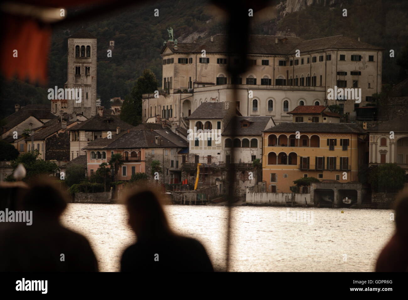 The Isla San Giulio in the Ortasee outside of the Fishingvillage of ...