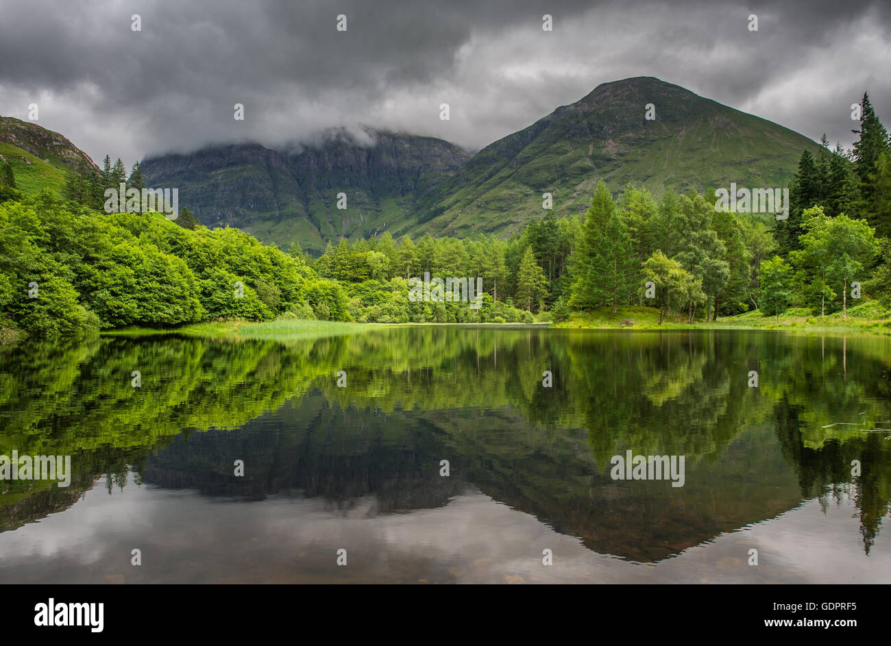 Reflections in Torren Lochan in Glencoe, Scotland Stock Photo - Alamy