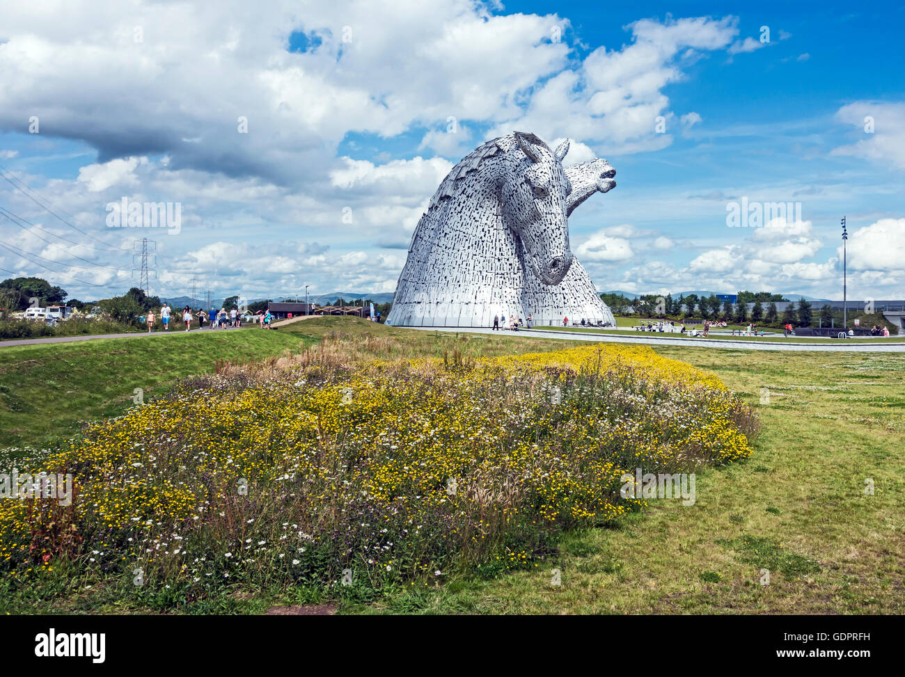 The Kelpies at The Helix beside the entrance to the Forth & Clyde canal ...