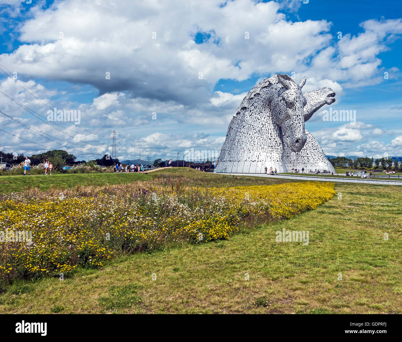 The Kelpies at The Helix beside the entrance to the Forth & Clyde canal ...