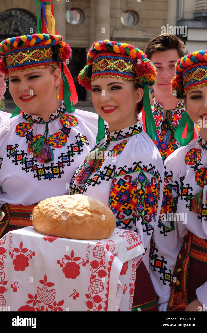 Members of folk group Sopilka from Vegreville, Alberta, Canada, during ...