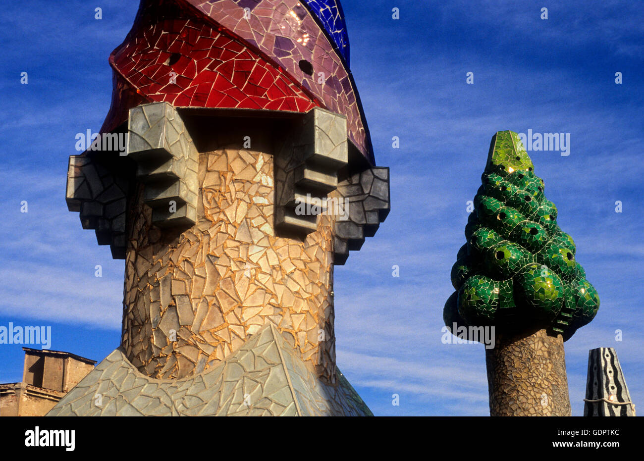 Palace rooftop architecture gaudi hi-res stock photography and images ...