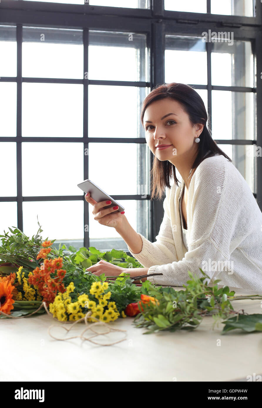 Woman at home Stock Photo - Alamy