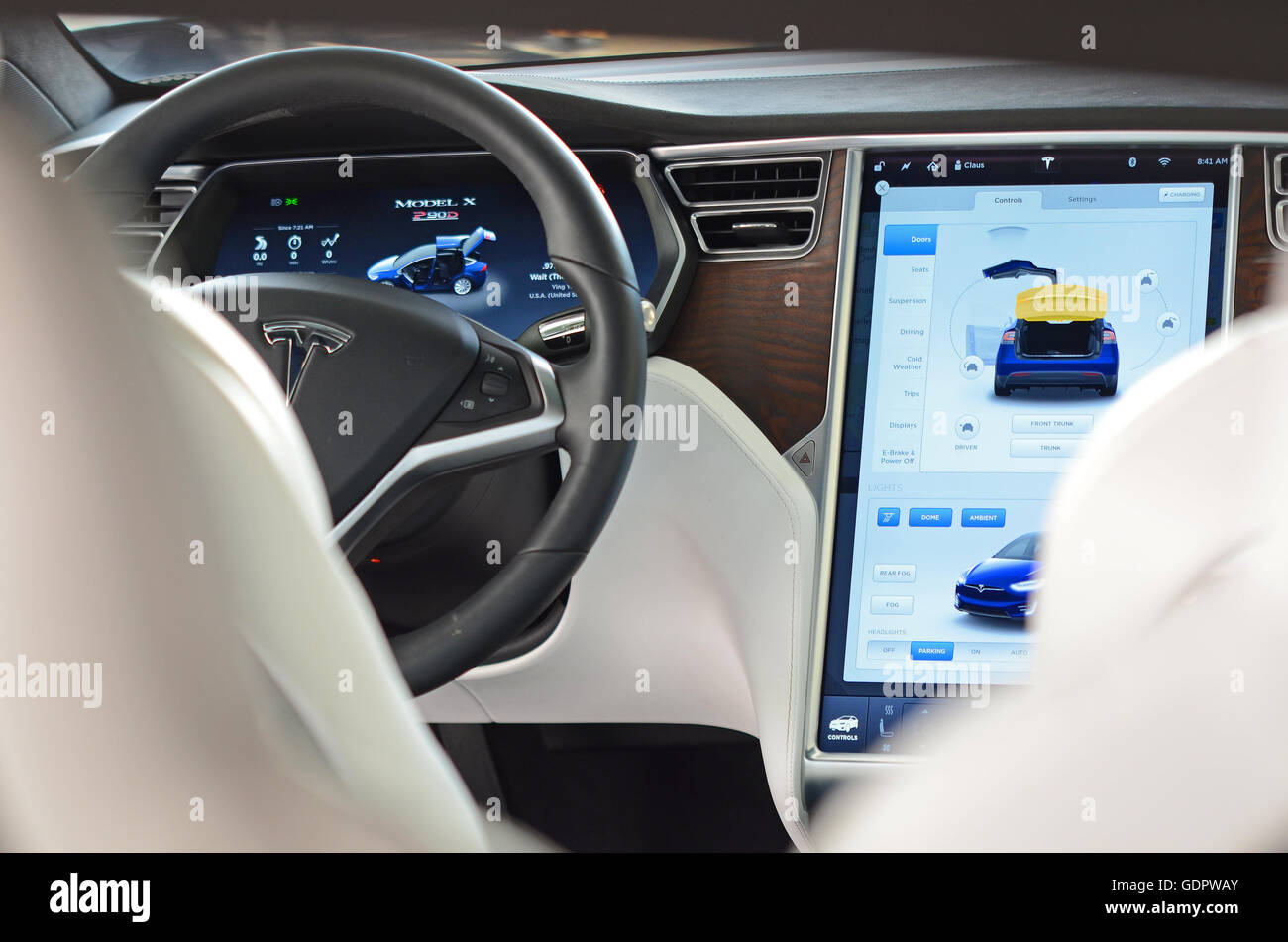 Tesla Model X P90D is a full-sized all-electric crossover SUV made by ...