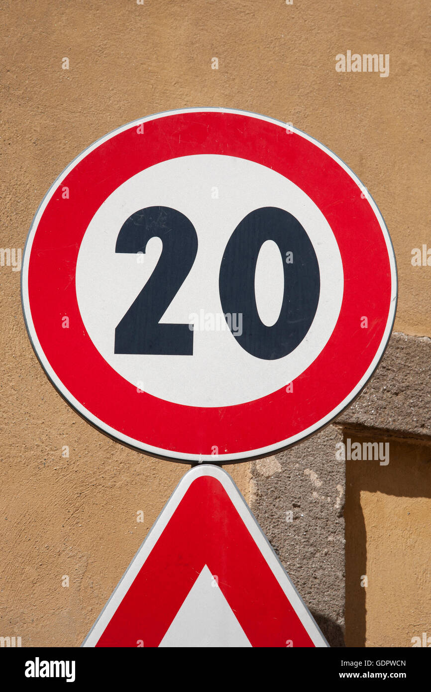 Twenty Speed Traffic Sign in Urban Setting Stock Photo - Alamy