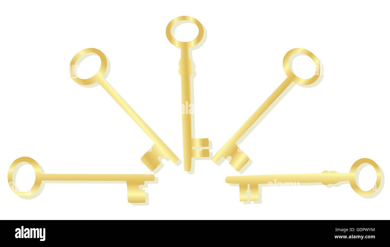 Gold key set vector background concept for poster Stock Vector Image ...
