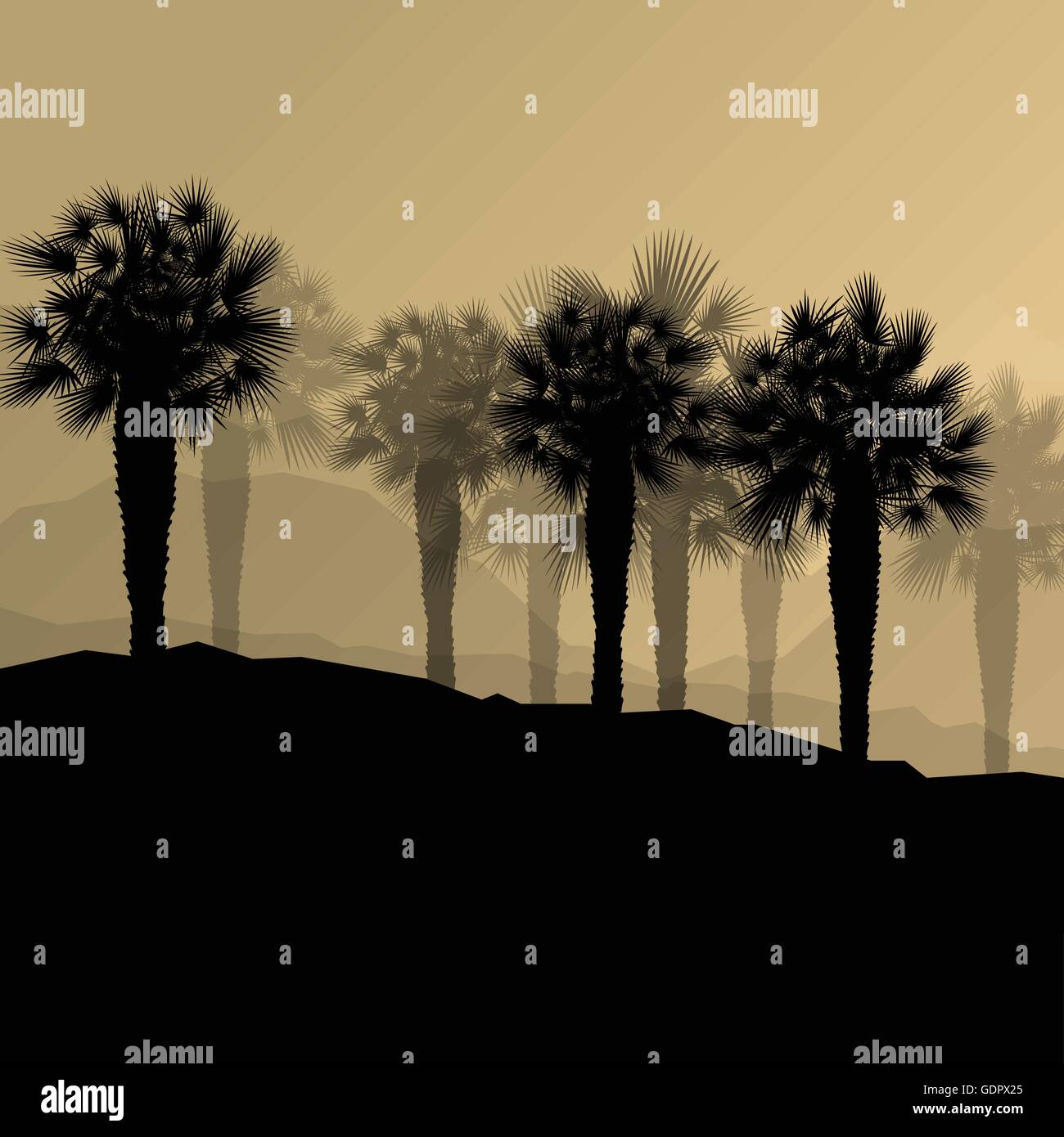 Desert Oasis Stock Vector Images - Alamy