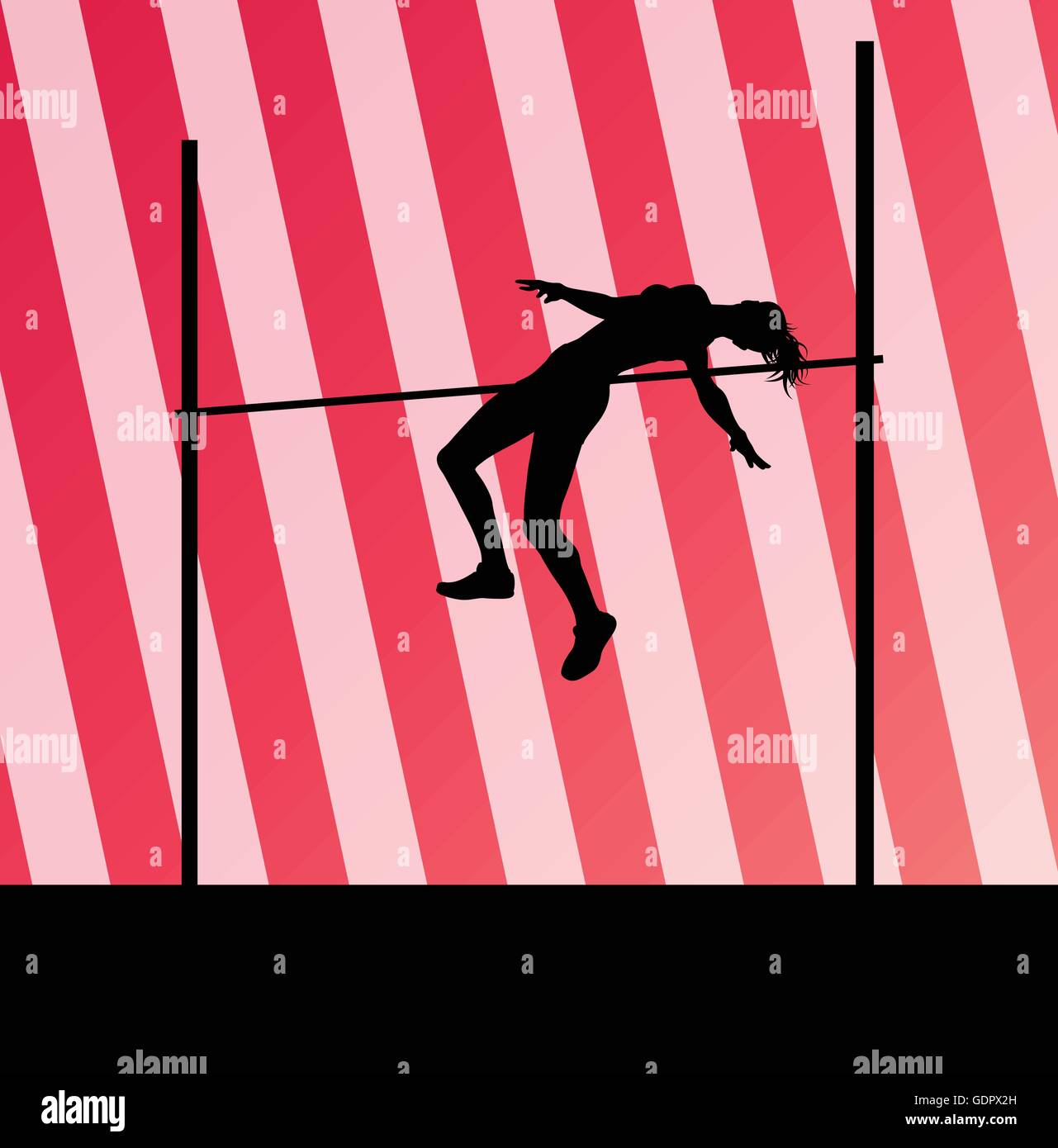 High jump woman vector abstract background for poster Stock Vector ...