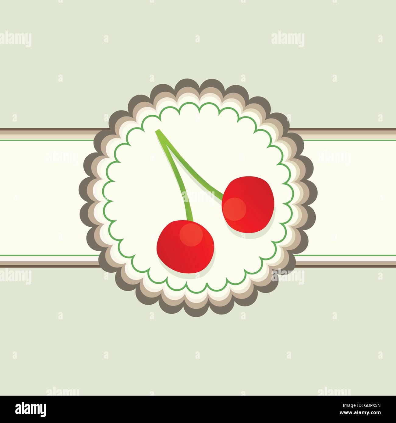 Red Cherry Berries Vector Background For Poster Stock Vector Image