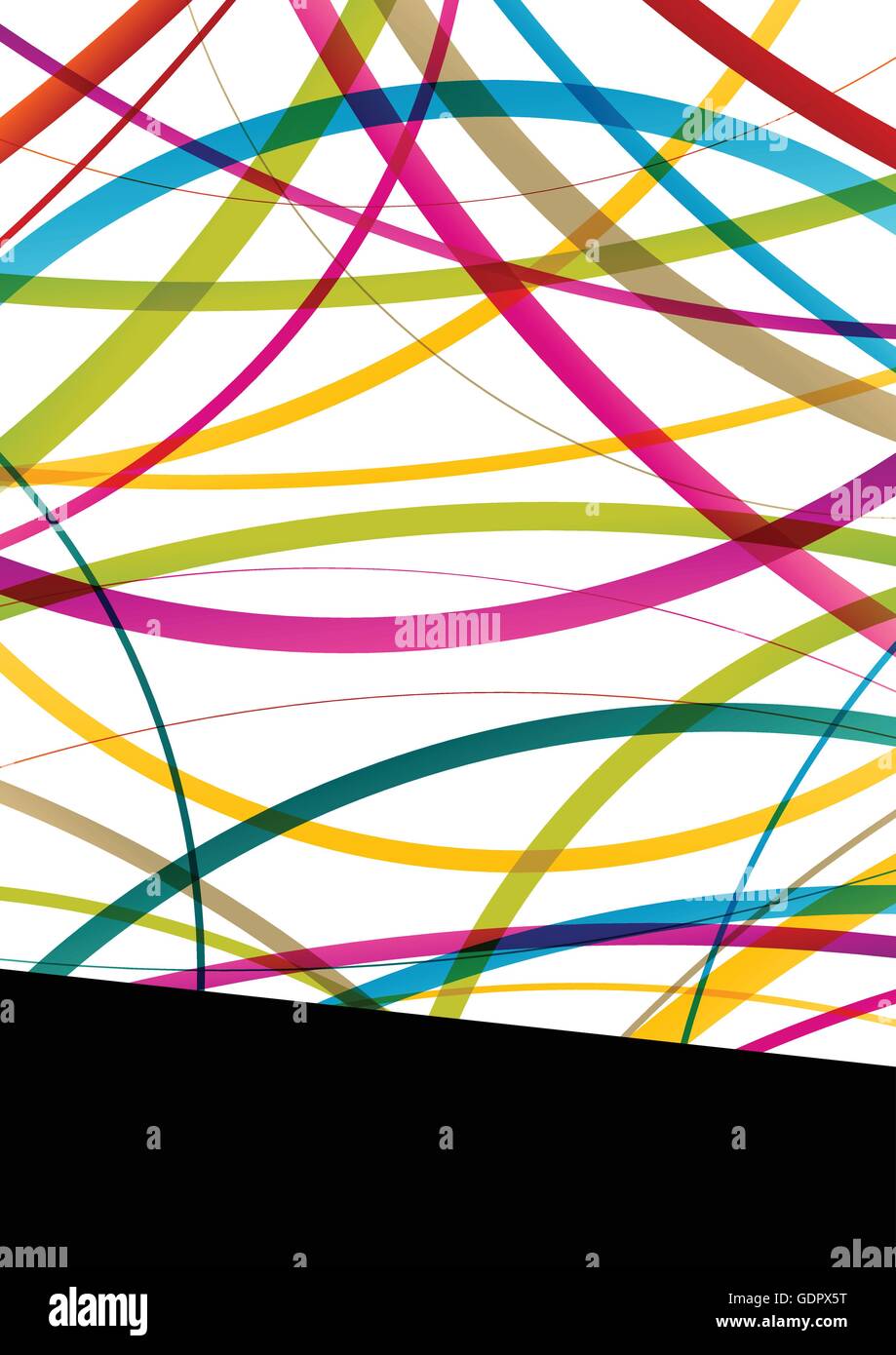 Color round ellipse lines waves colorful mosaic abstract illustration ...