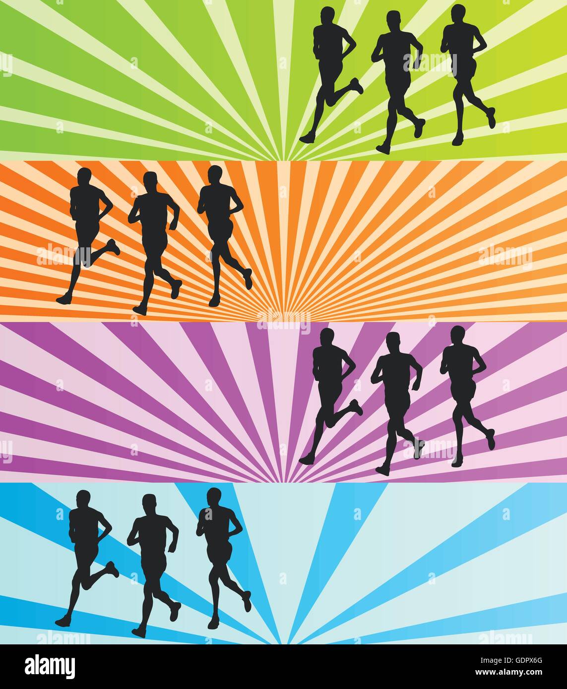 Runners vector background banner set for poster Stock Vector Image ...
