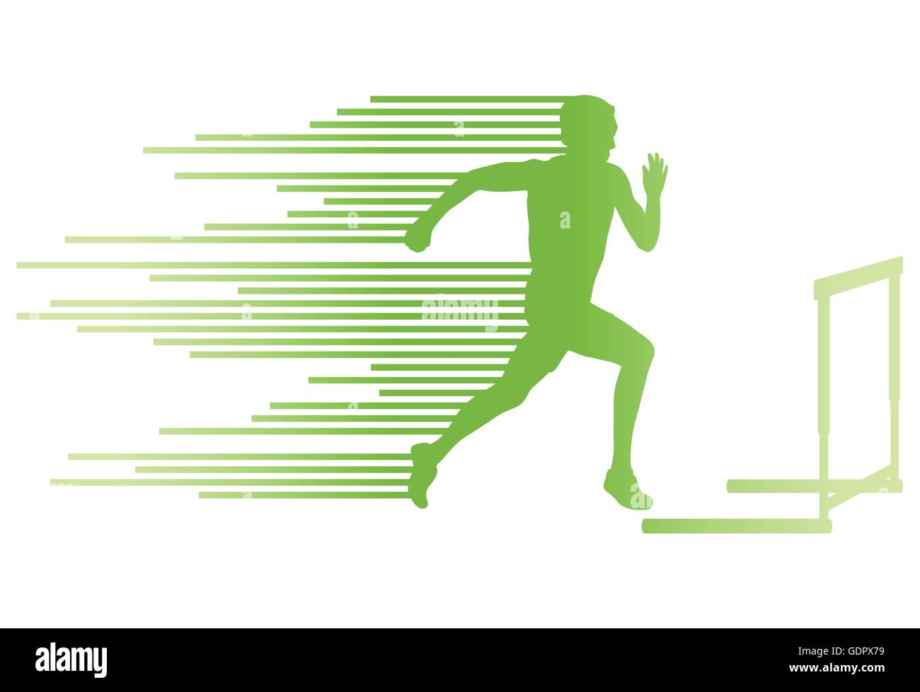 Athlete man hurdling in track and field vector background concept made ...