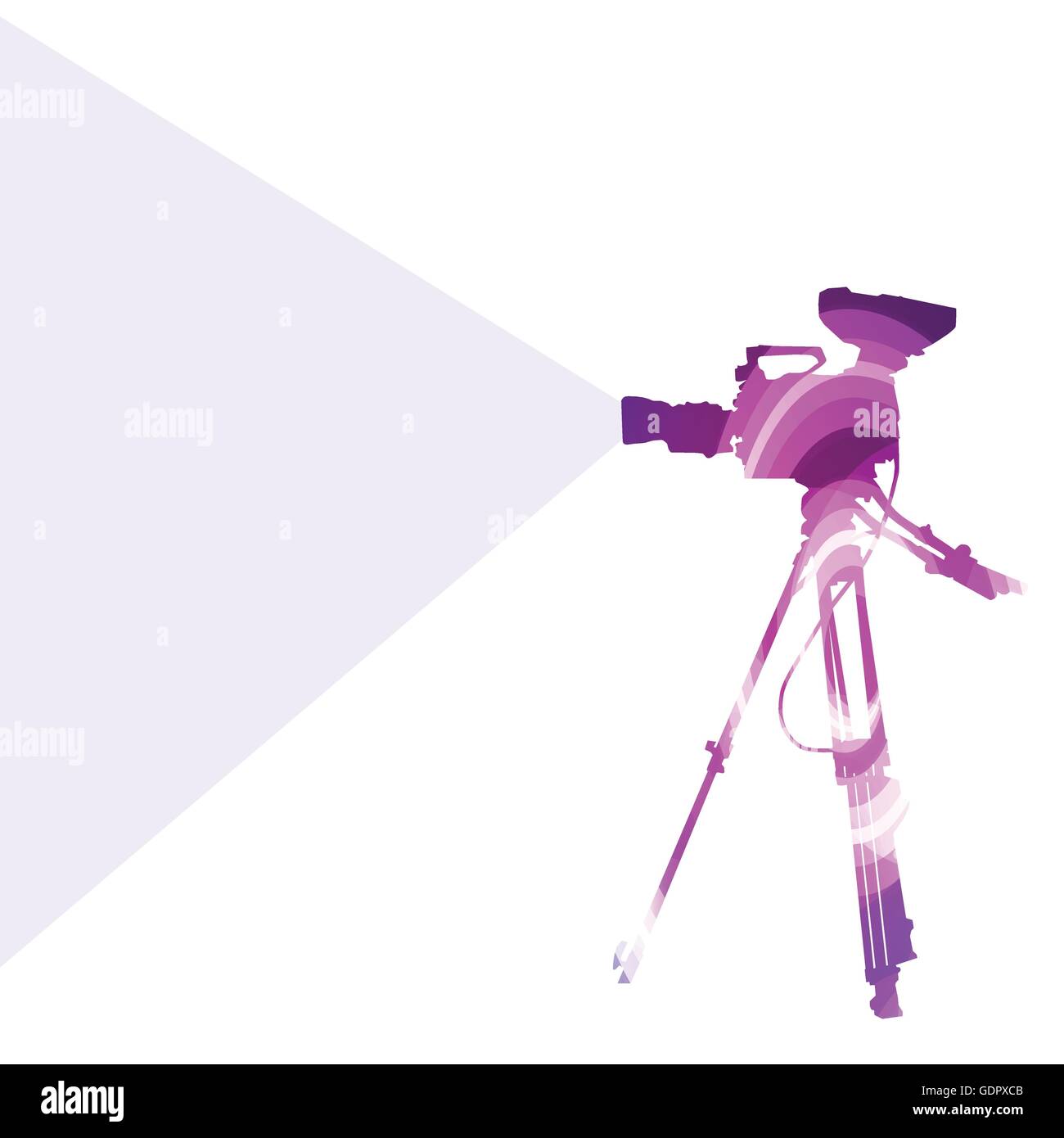 Cameraman with video camera silhouette illustration vector background ...