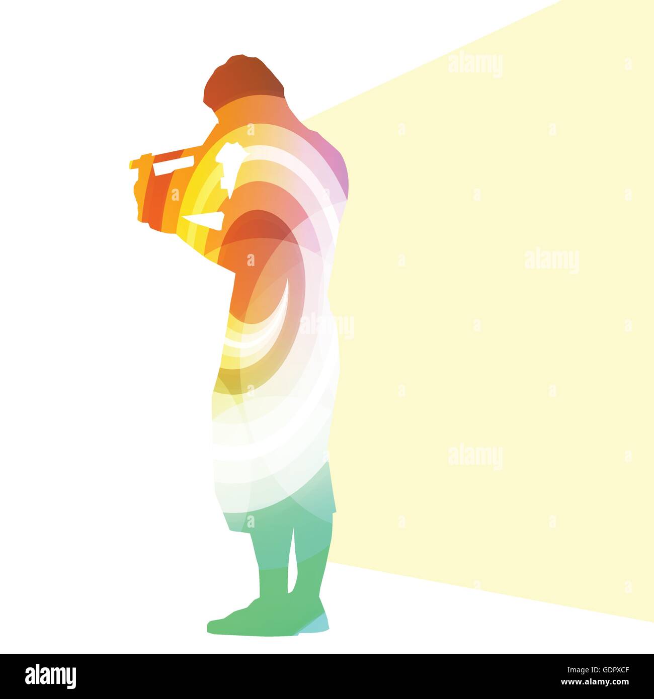 Cameraman with video camera silhouette illustration vector background ...