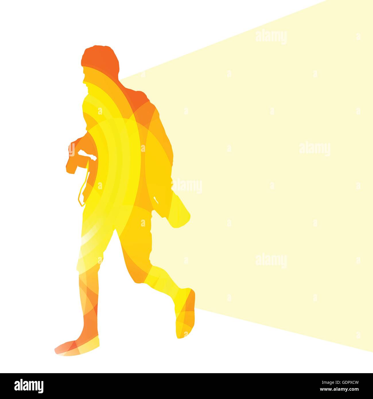 Cameraman with video camera silhouette illustration vector background ...