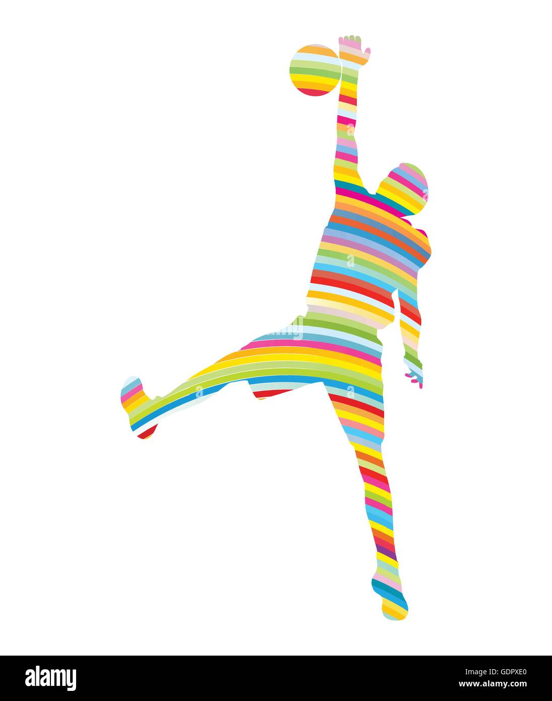 Abstract basketball player vector background concept made of stripes ...