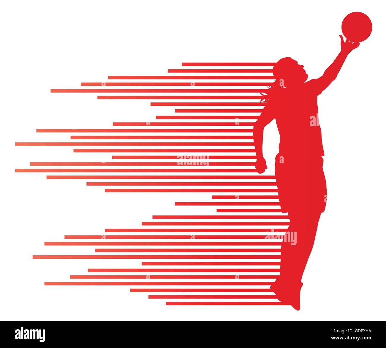 Woman basketball player vector background concept made of colorful ...