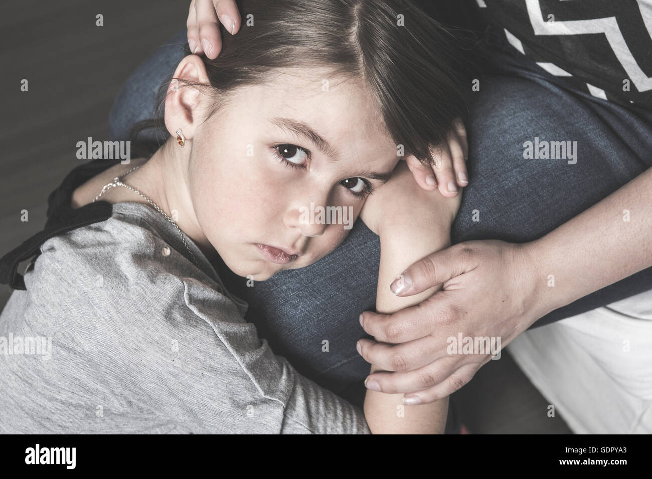 sad daughter hugging his mother Stock Photo - Alamy